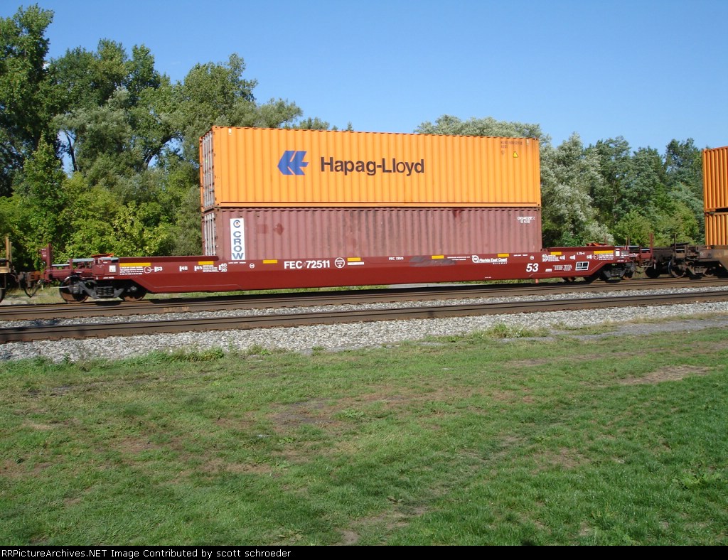 FEC 72511 Double Stackcar w/Hapag-Lloyd Container WB